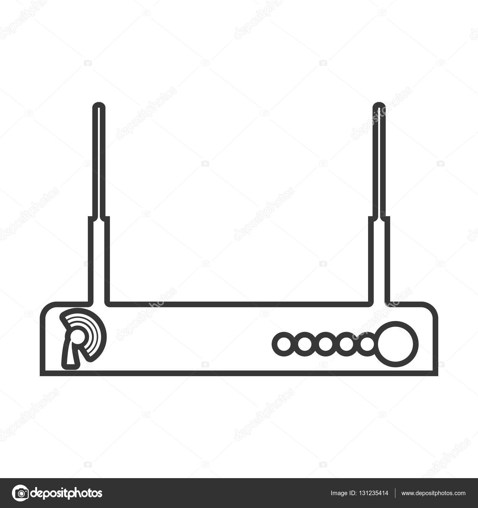 Contour color monochrome wireless router Stock Vector by ©grgroupstock ...