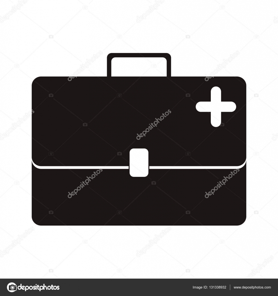 Black silhouette with first aid kit Stock Vector by ©grgroupstock 131338932