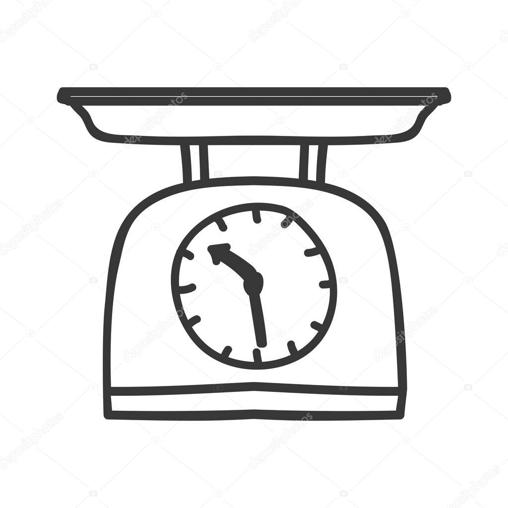 silueta monocromo con báscula de peso de cocina 2023