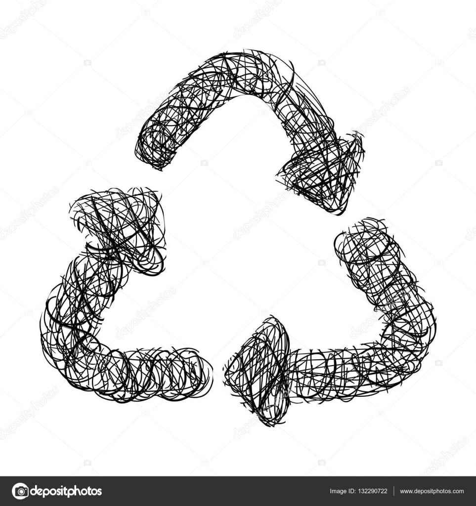 Black silhouette abstract arrows of recycling symbol Stock Illustration ...