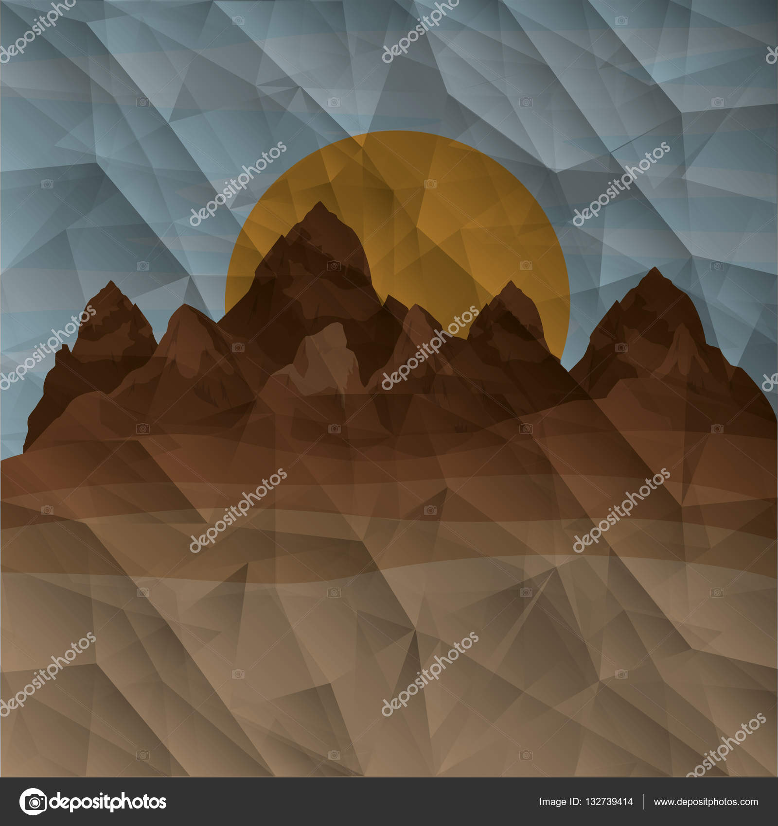 Polygonal and landscape background design Stock Vector Image by ...