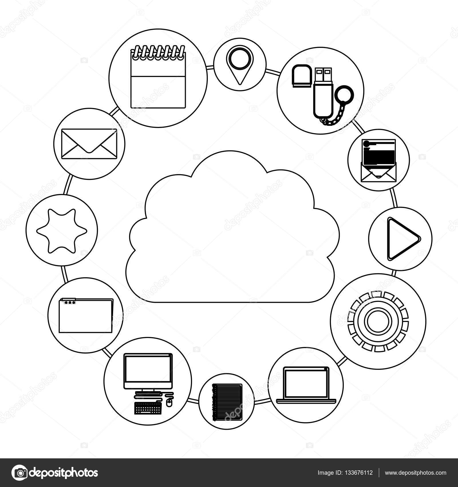 Media and cloud computing design Stock Vector by ©grgroupstock 133676112