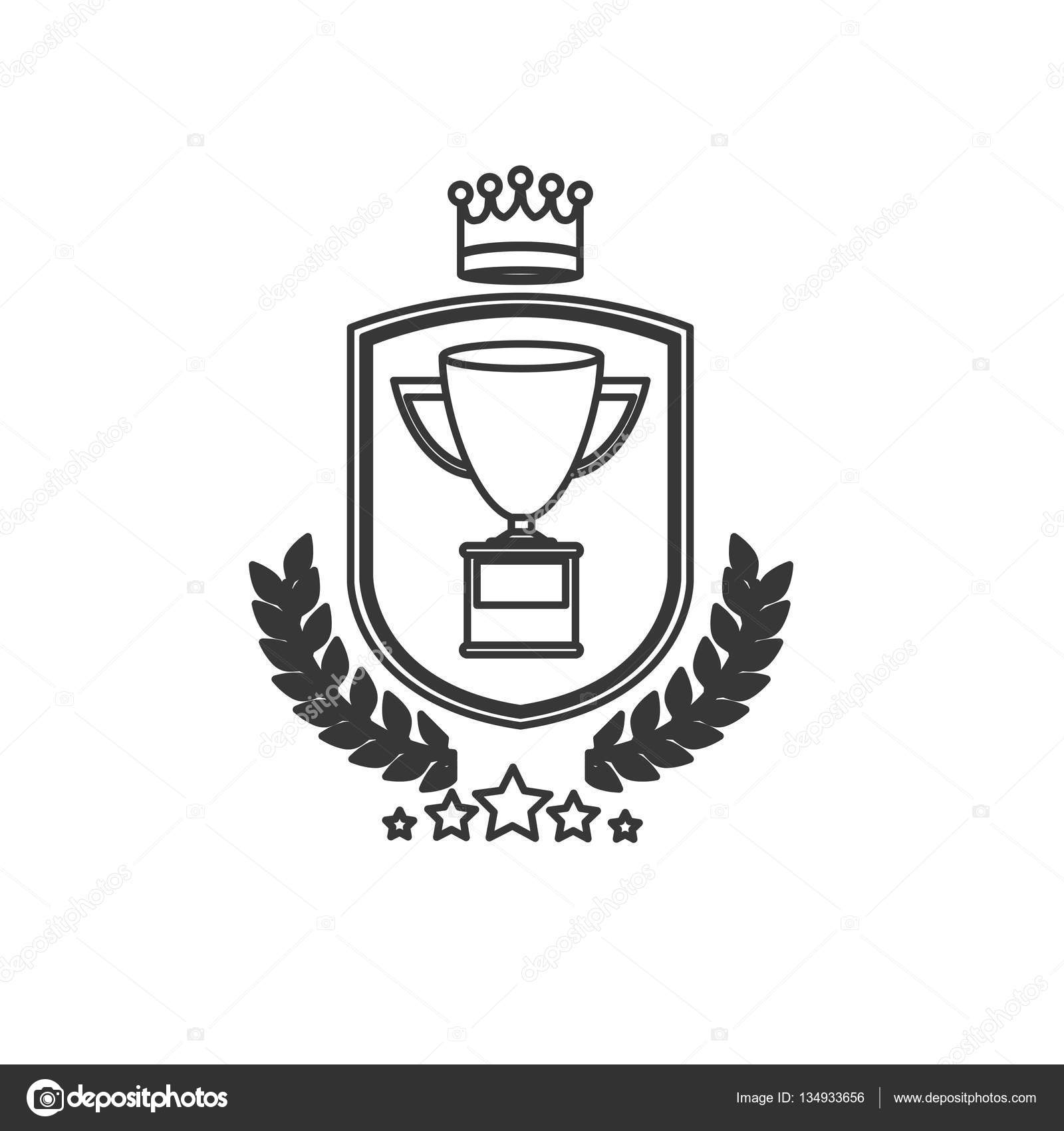 Isolated trophy inside label design Stock Vector Image by ©grgroupstock ...