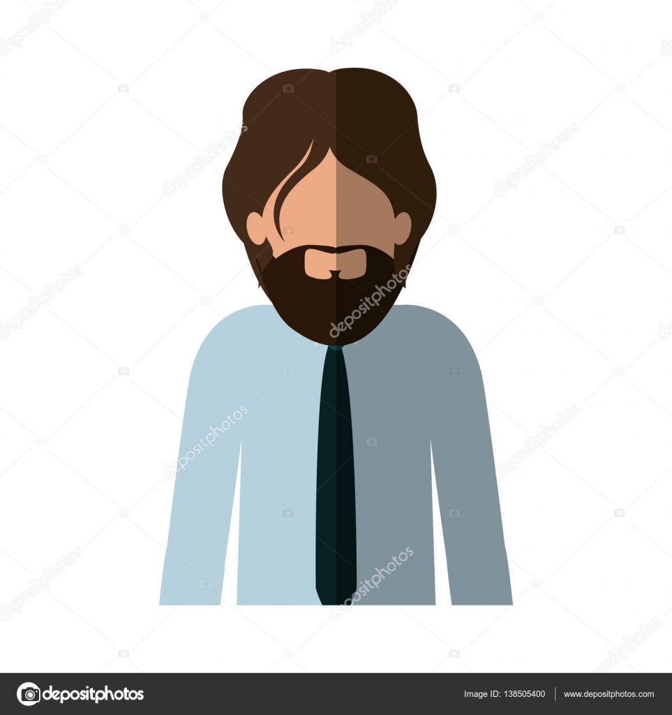 Half body man with beard and tie and middle shadow Stock Vector by ...