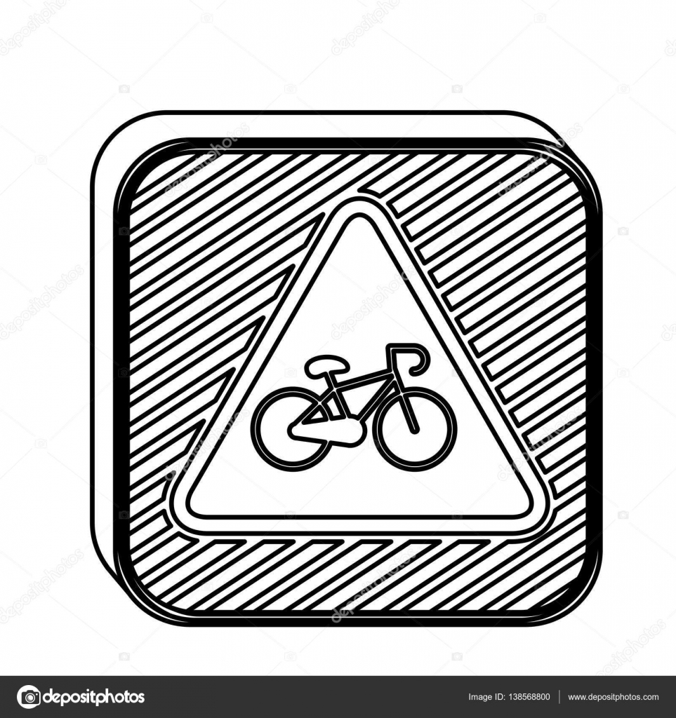 Silhouette square shape road signs with bicycle Stock Vector by ...