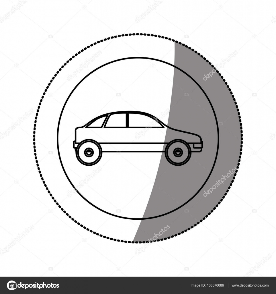 Silhouette circular sticker with vehicle Stock Vector Image by ...