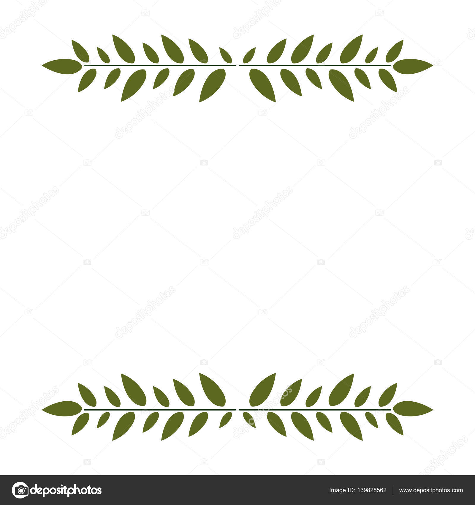 Hoja con borde de ramas con hojas Vector de stock #139828562 de ...