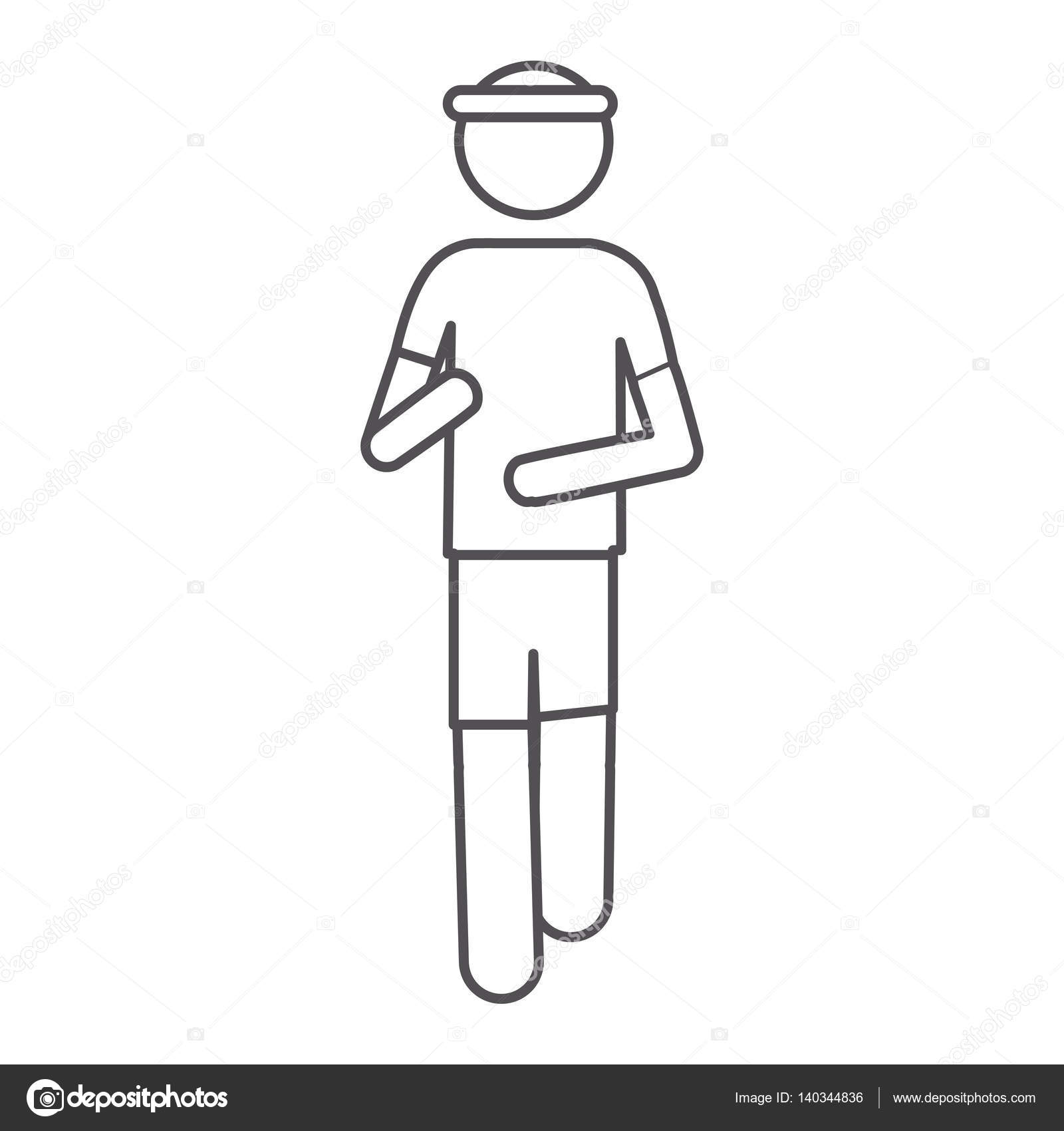 Silhouette front view pictogram man jogging icon design Stock Vector by ...