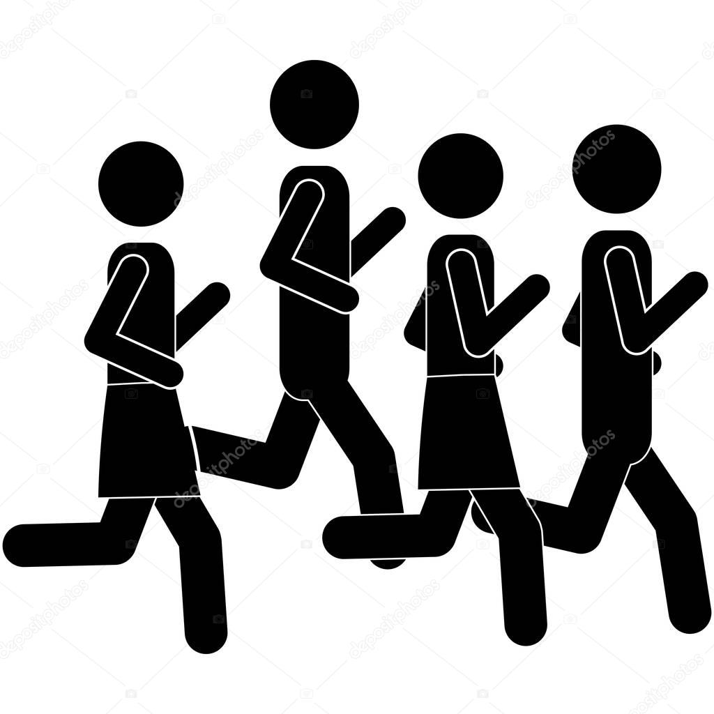 Pictogram men jogging in marathon — Stock Vector © grgroupstock #140342346