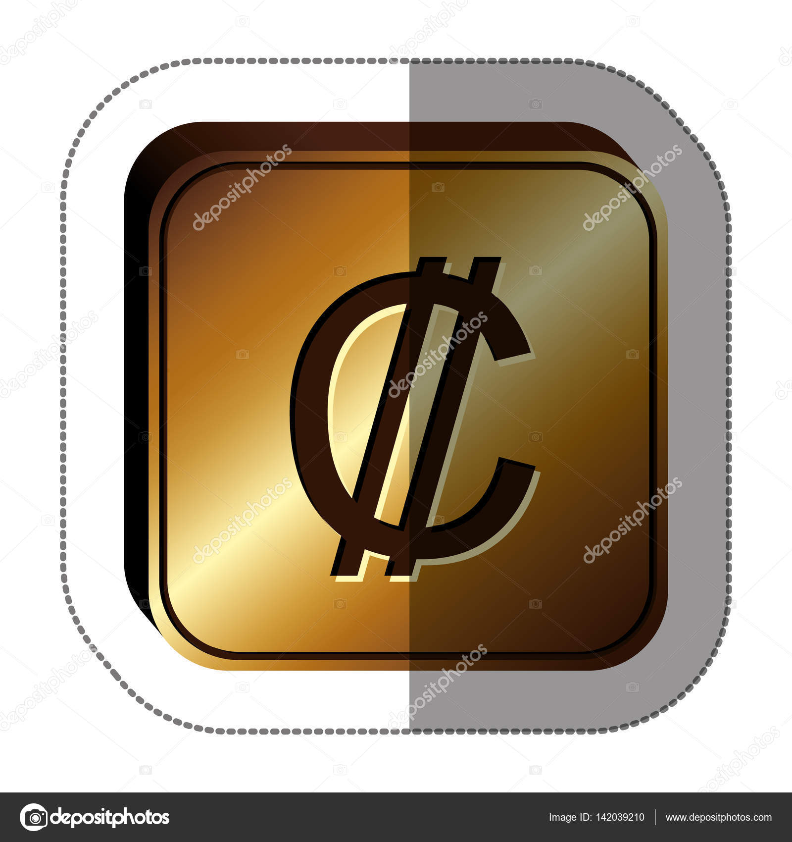 Icono de símbolo de moneda de Colón Stock Vector by ©grgroupstock 142039210