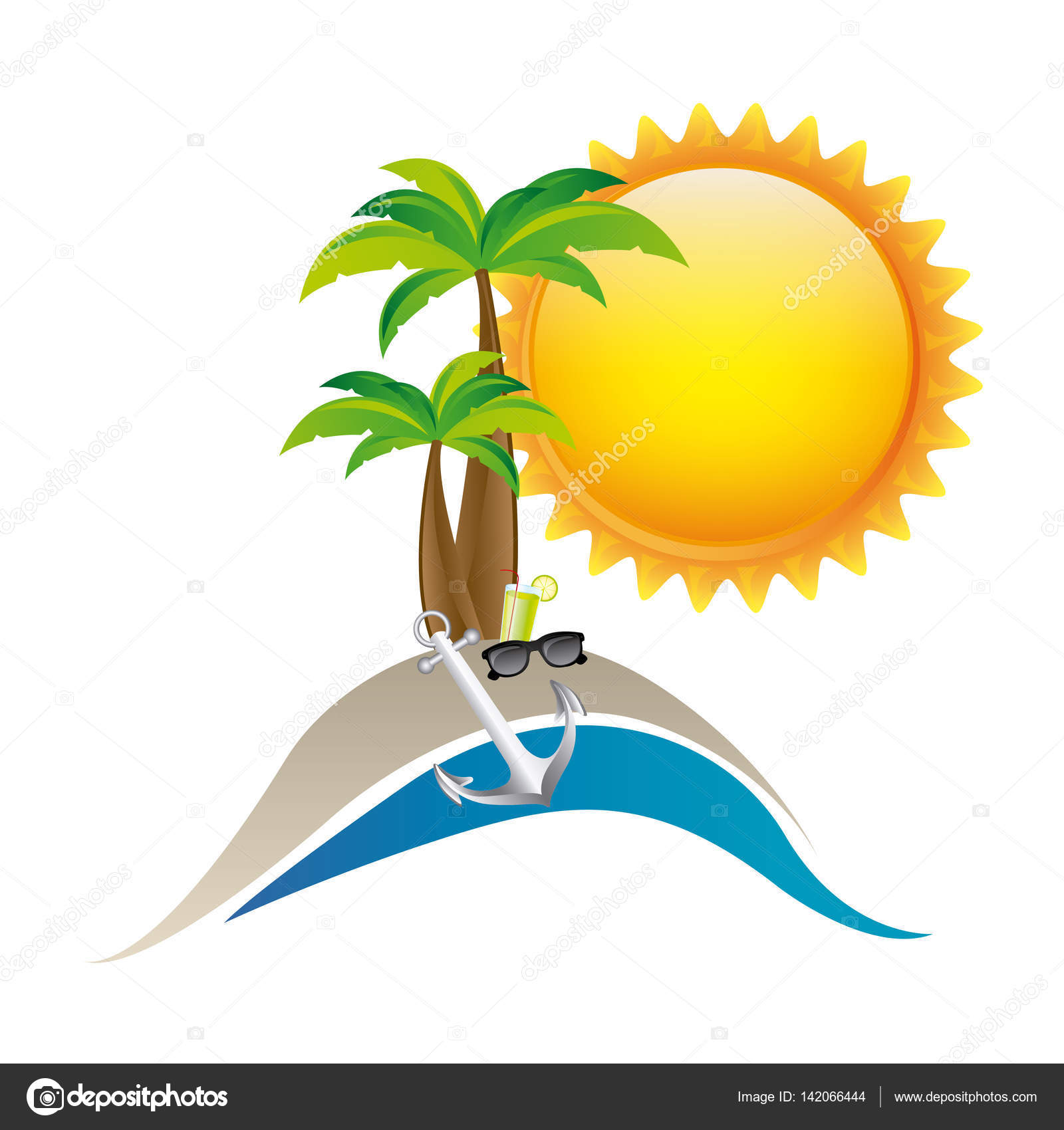 Symbol beach icon image Stock Vector Image by ©grgroupstock #142066444