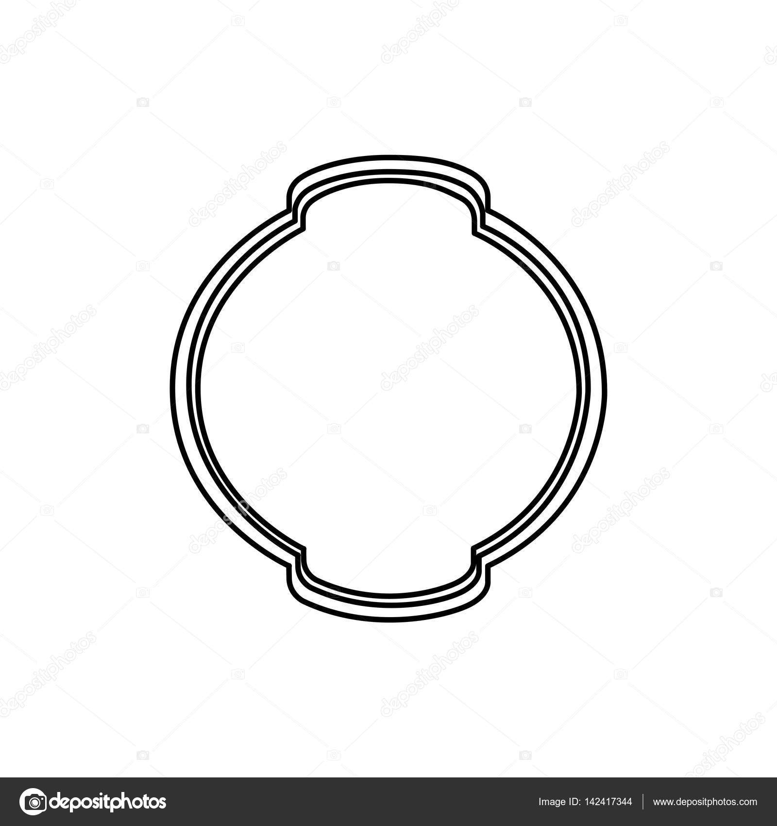 Silhouette rounded heraldic decorative frame Stock Vector by ...