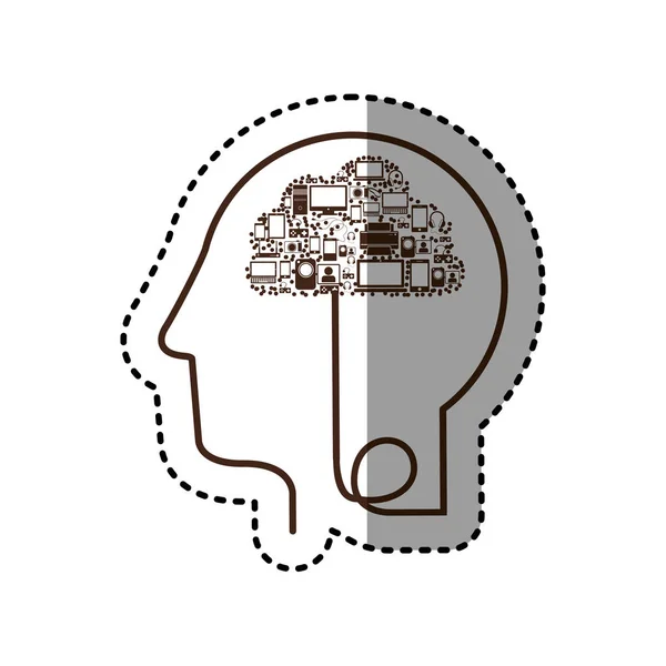 Circuit inside human head silhouette style icon vector design Stock Vector Image by ...