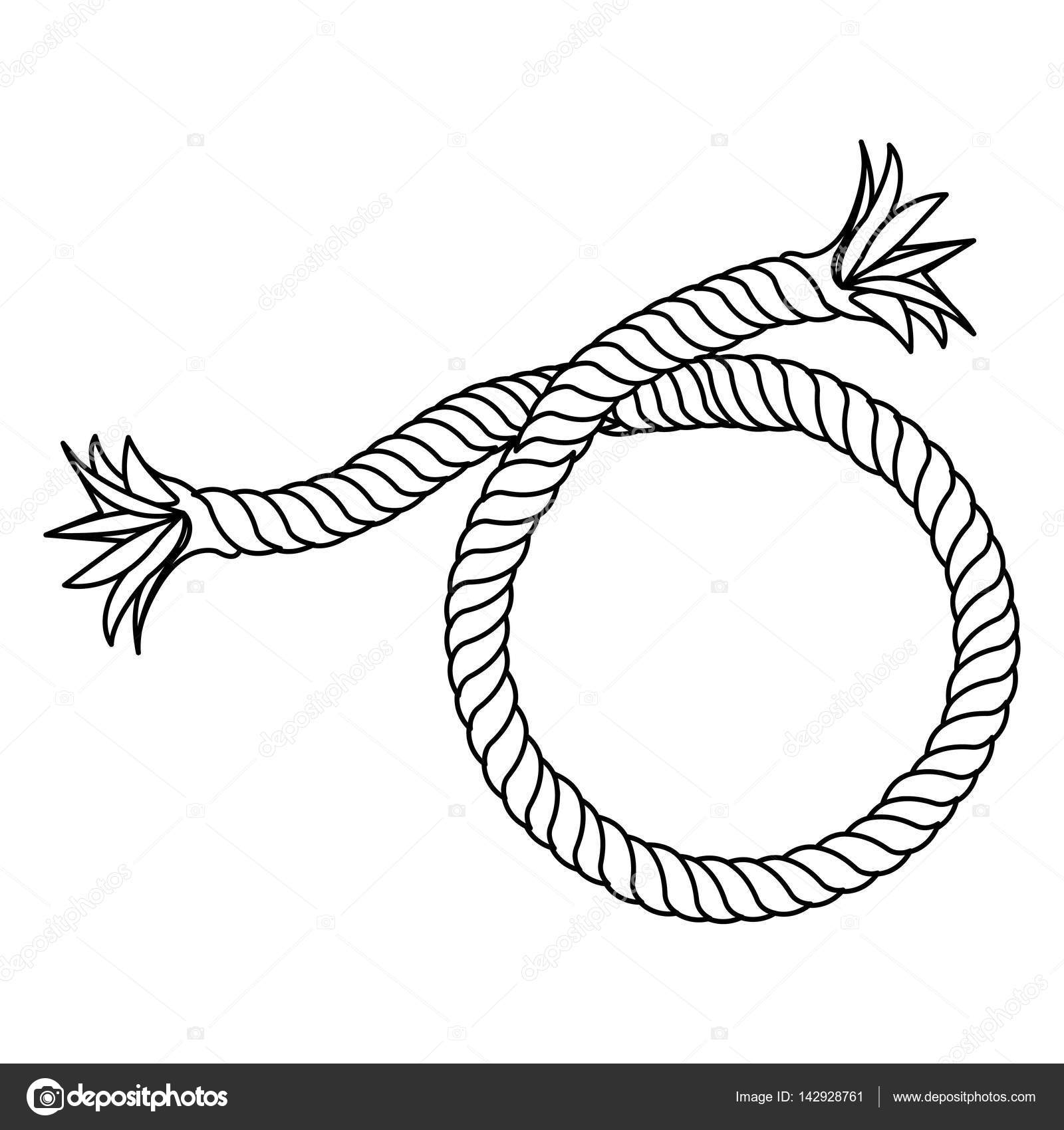 Contour realistic break rope icon Stock Vector by ©grgroupstock 142928761