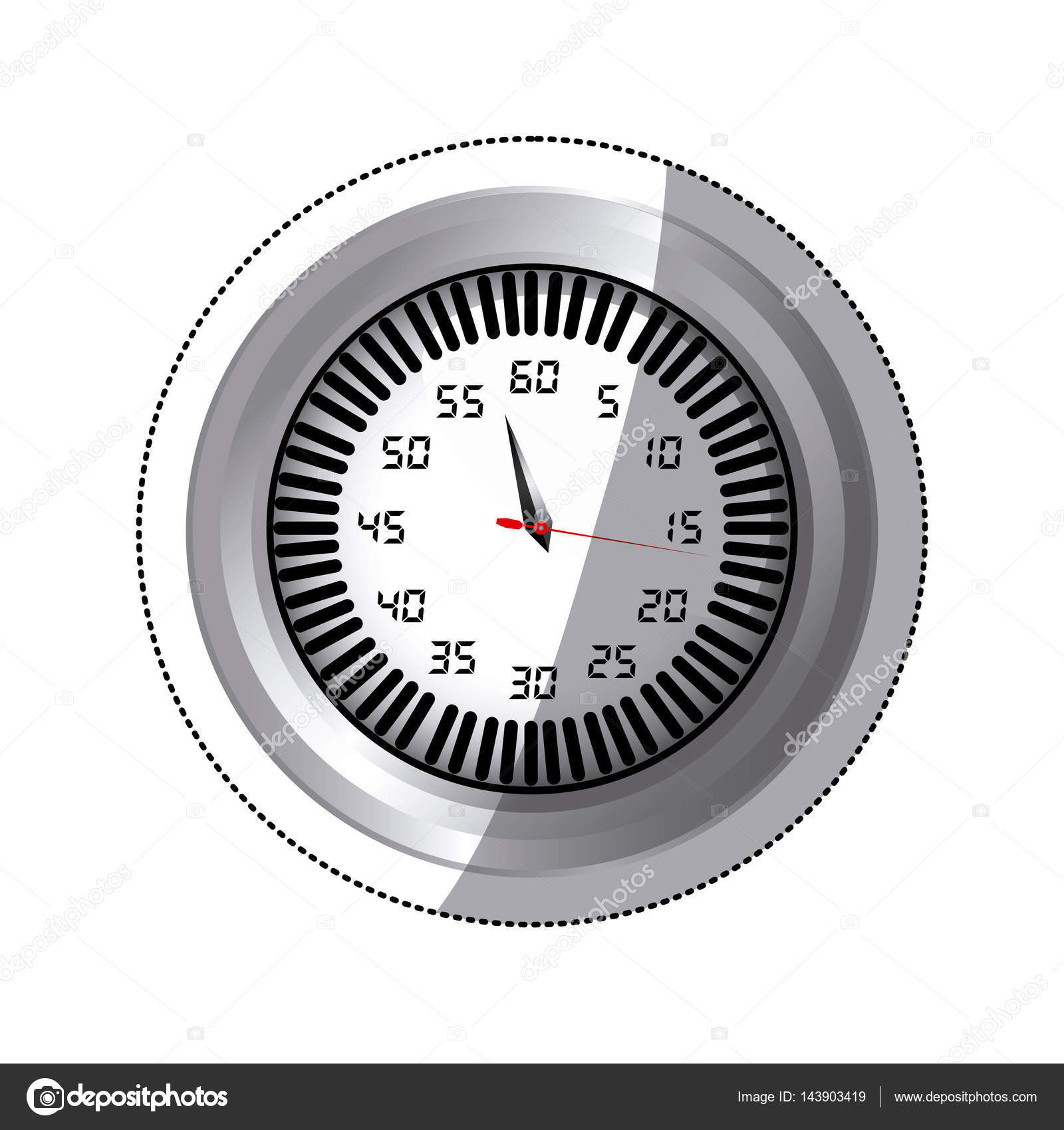 Sticker screen stopwatch number timer counter icon Stock Vector Image ...