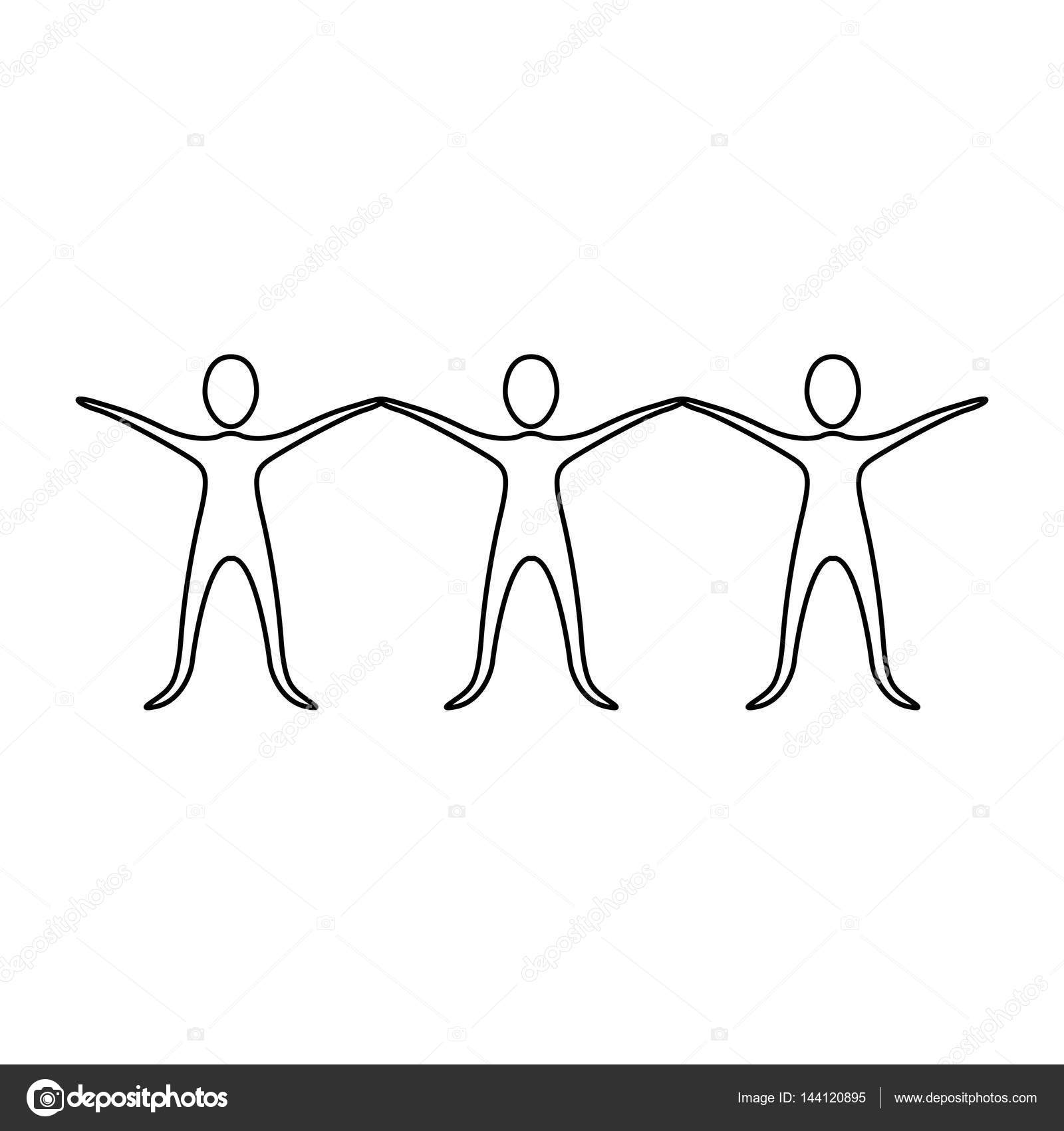 Figure people with hands up icon Stock Vector by ©grgroupstock #144120895