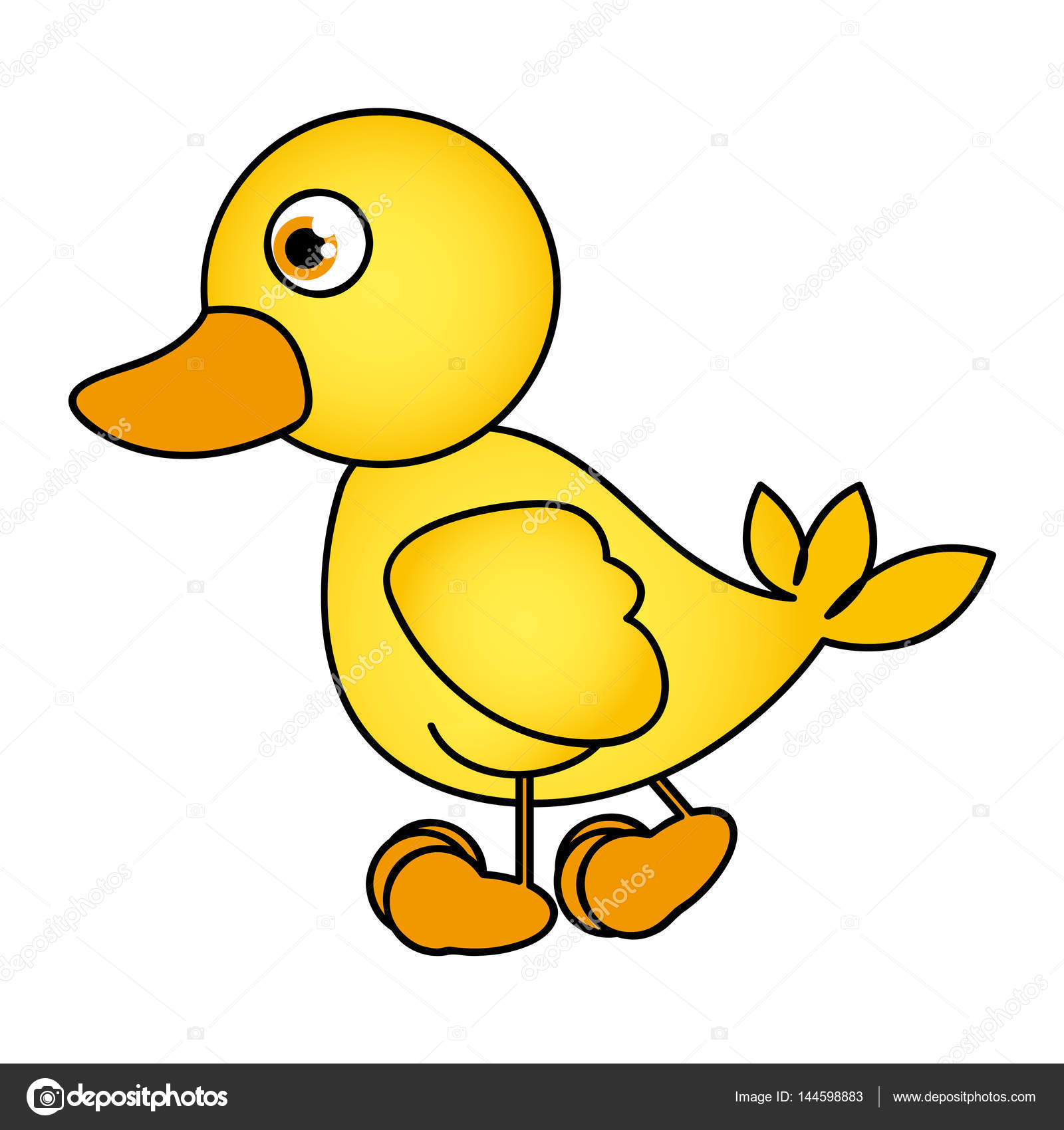 Caricature yellow duck side view animal icon Stock Vector by ...