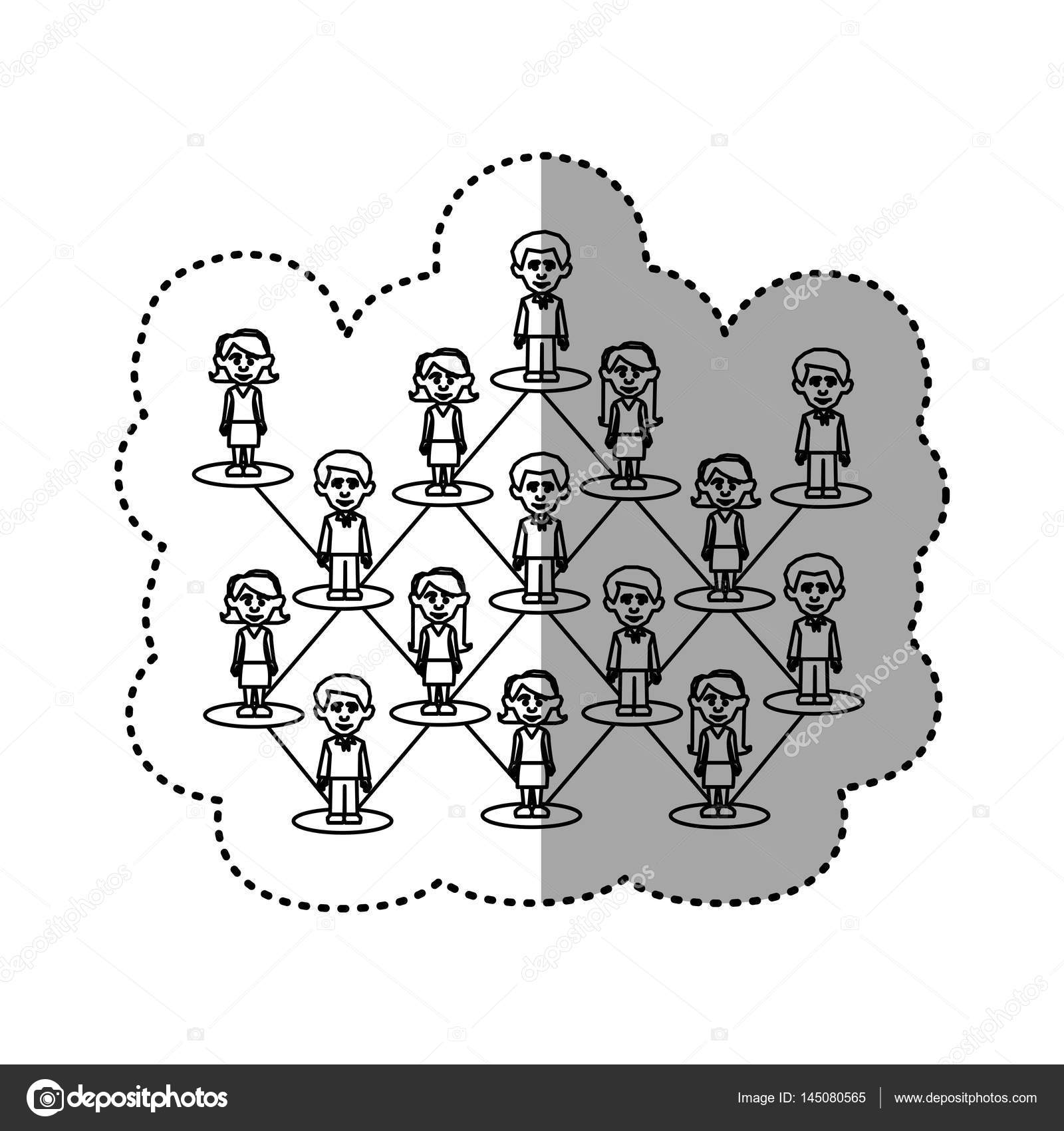 Contour people, team job icon Stock Vector by ©grgroupstock 145080565