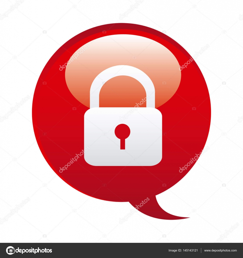 Burbujas rojas con icono de símbolo de bloqueo Vector de stock por ...