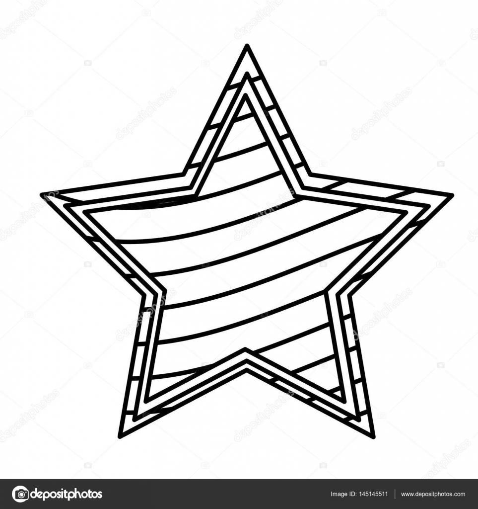 Figura estrella con rayas día independiente icono Vector de stock por ...