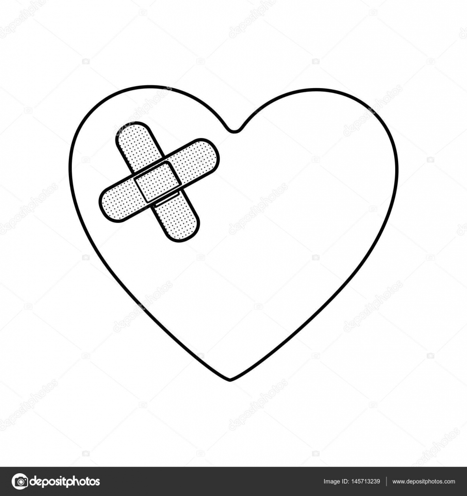 Bandaged Heart Drawing