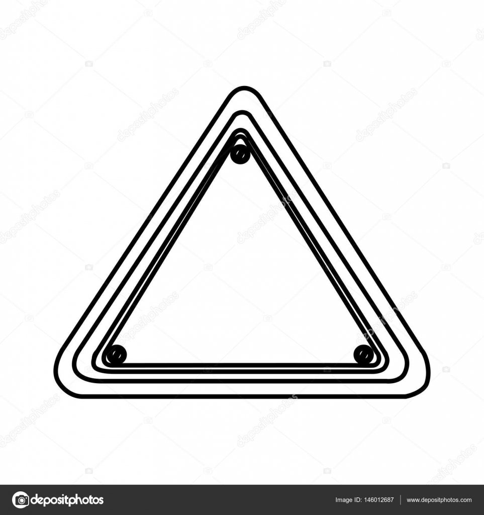 Silhouette triangle shape traffic sign icon Stock Vector by ...