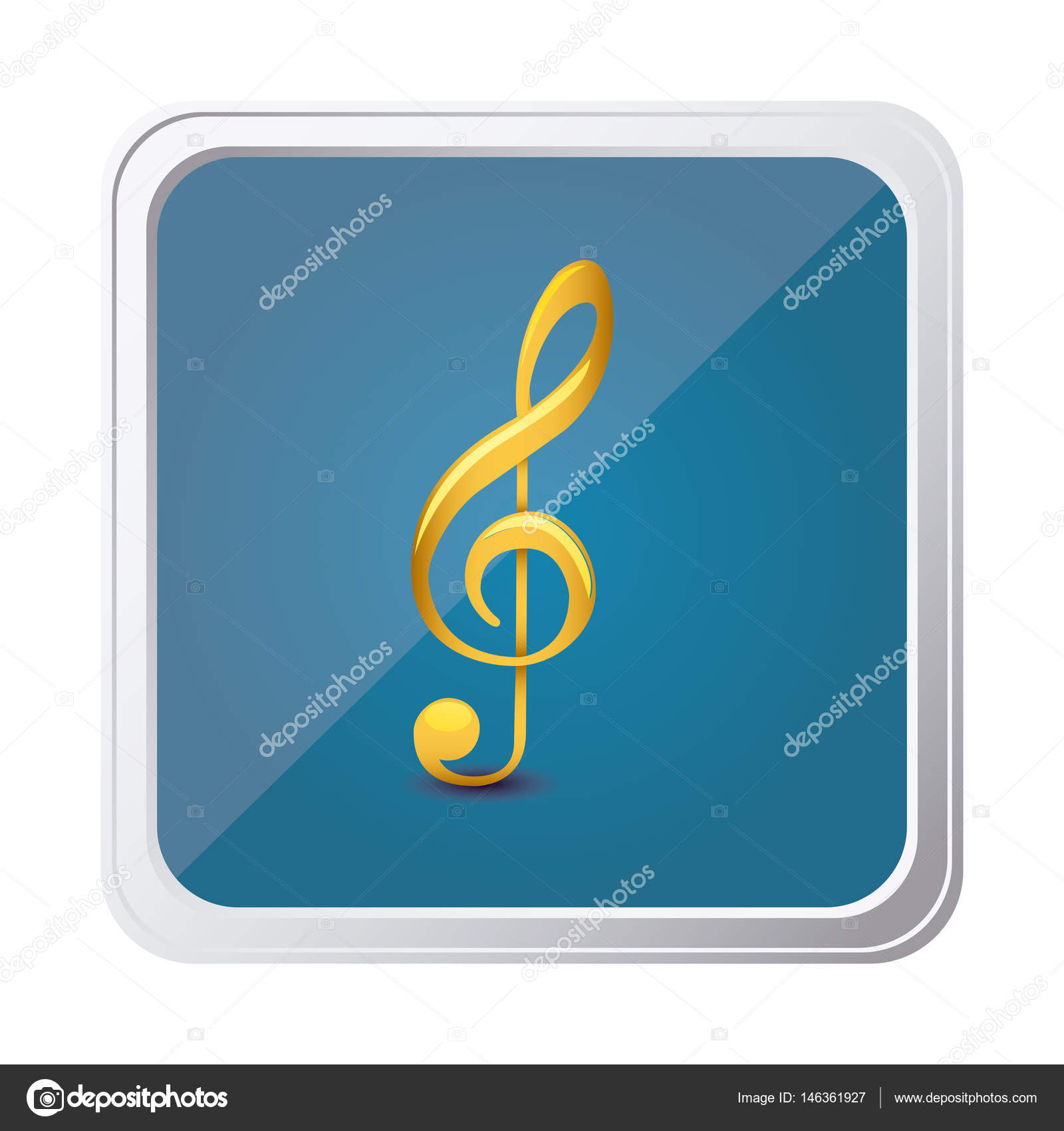 Botón de clave de agudos en amarillo con fondo azul Vector de stock ...