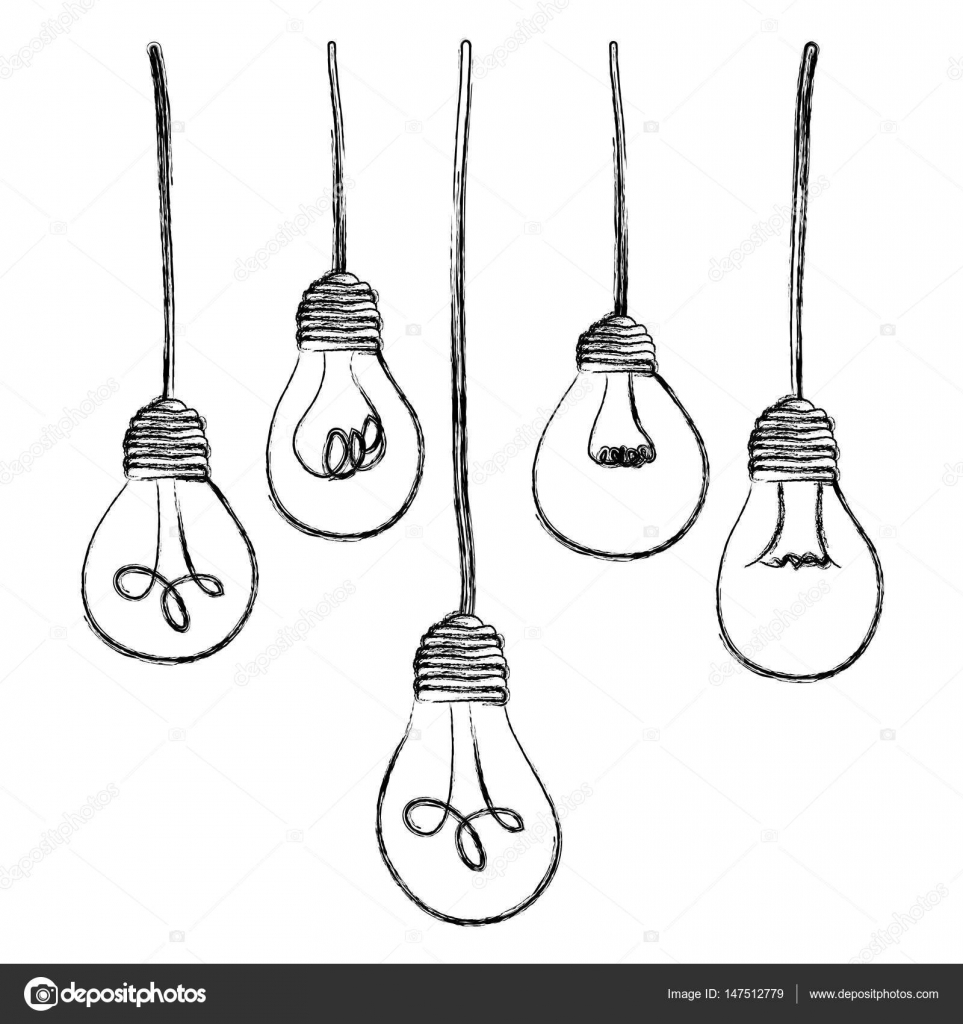 Hanging Light Bulb Drawing