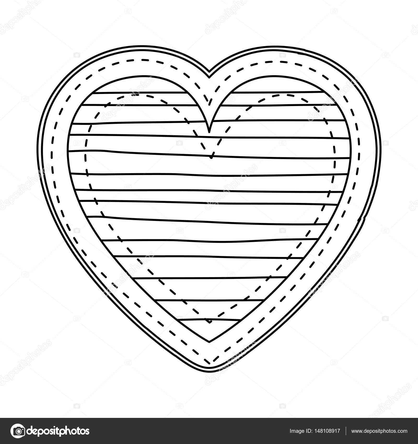 Silhouette heart shape with lines pattern Stock Vector by ©grgroupstock ...