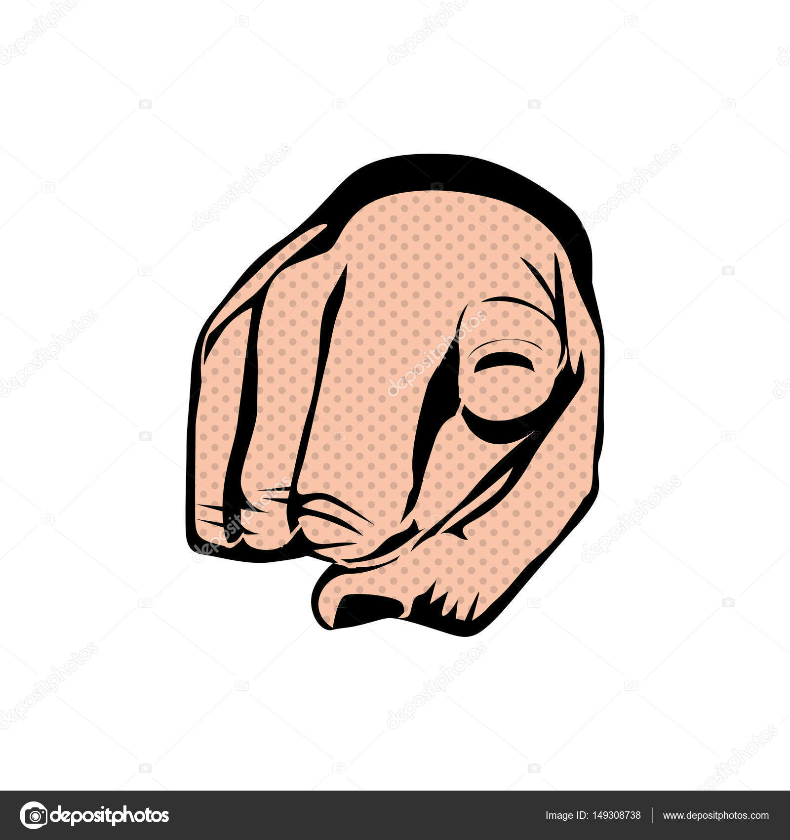 Silhouette skin color hand pointing in front Stock Vector Image by ...