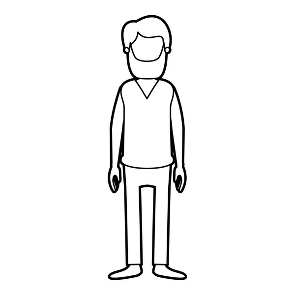 Silueta borrosa caricatura medio cuerpo sin rostro hombre con abrigo y ...