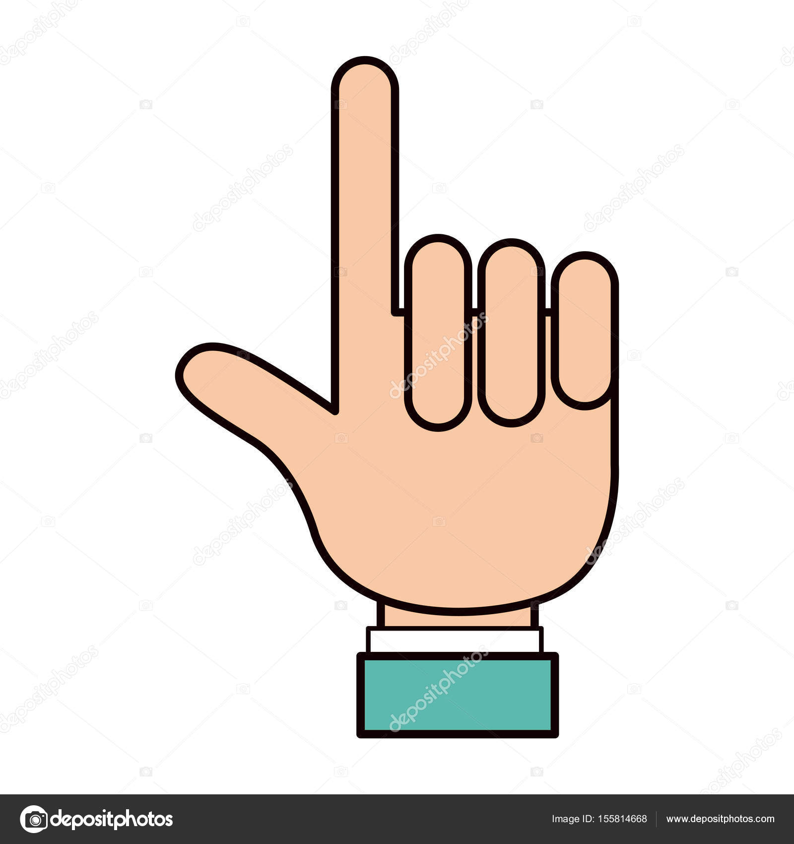 Pointing Up Silhouette