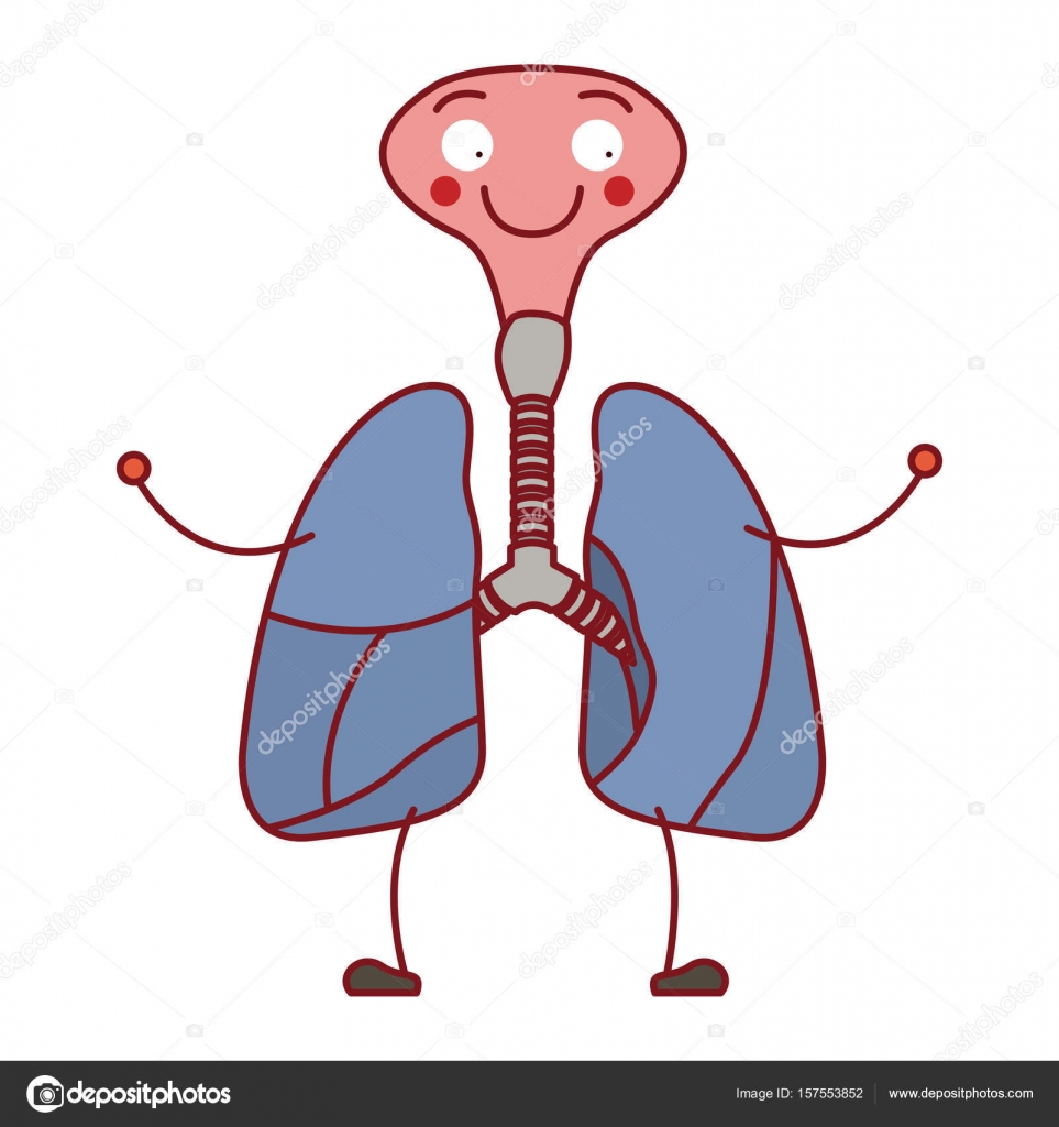 Respiratory System Cartoon Respiratory Infection Vector Illustration