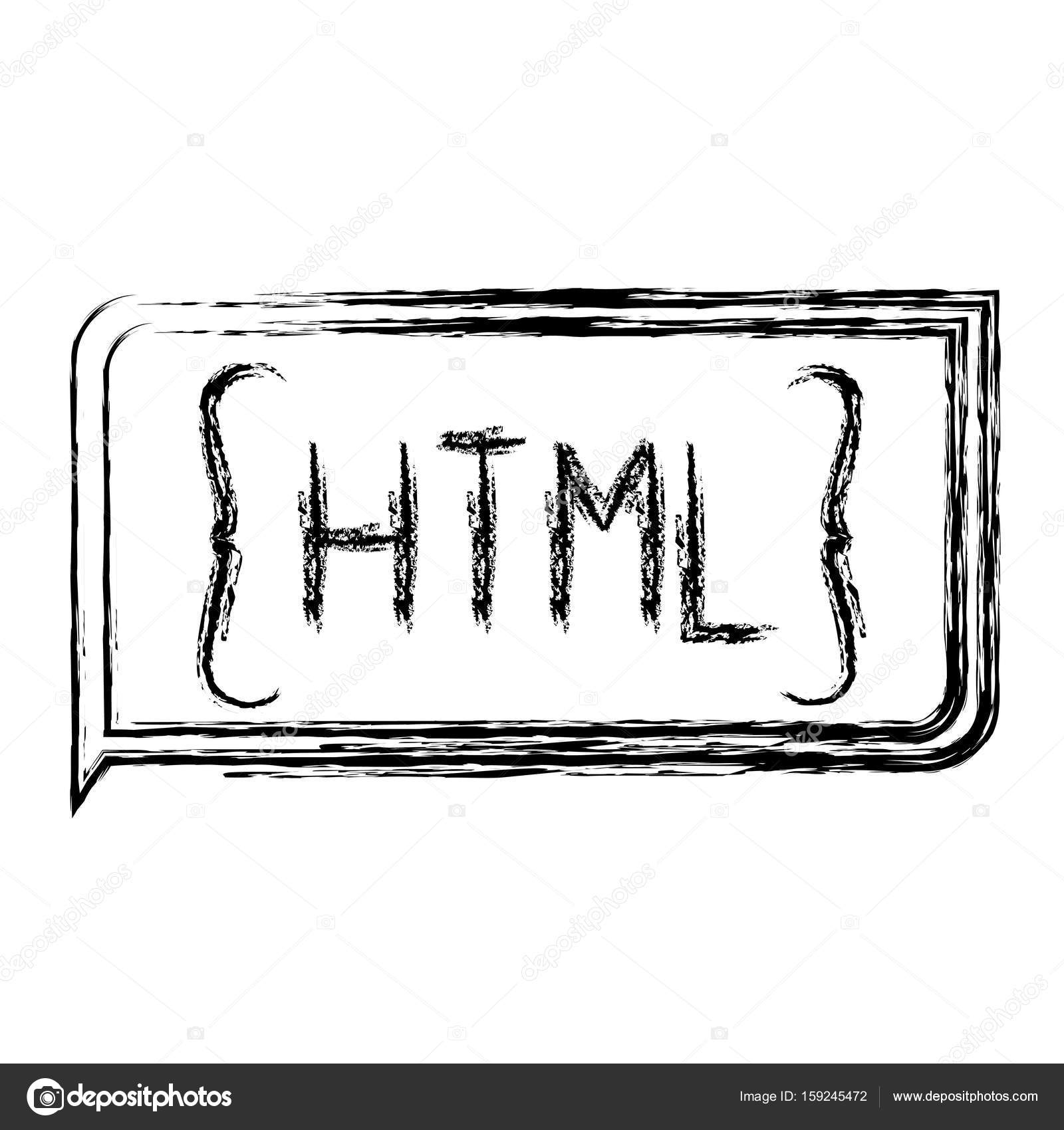 Monochrome blurred silhouette of rectangle text html — Stock Vector ...