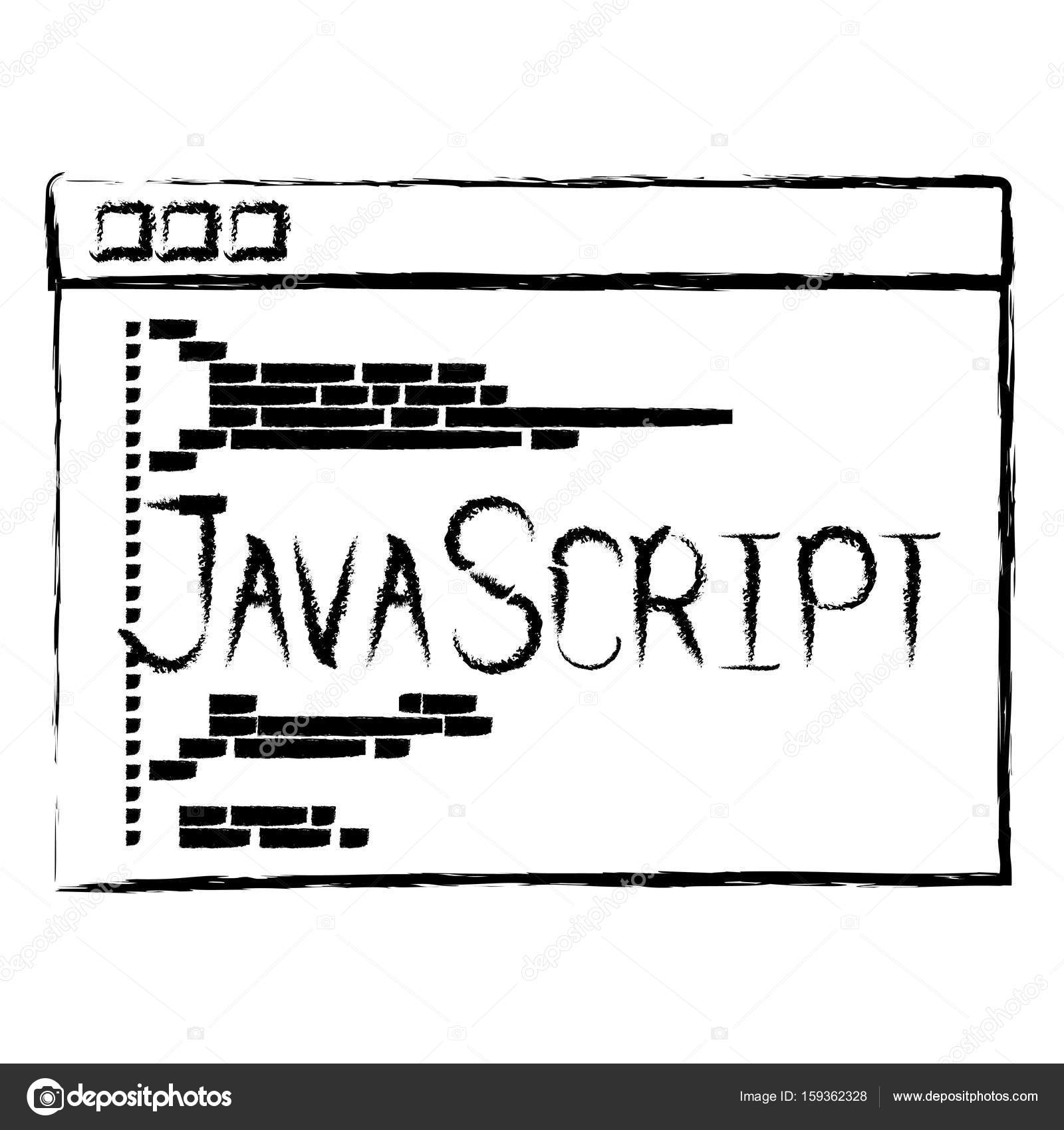 Monochrome Blurred Silhouette Of Programming Window With Code Javascript Stock Vector Image By