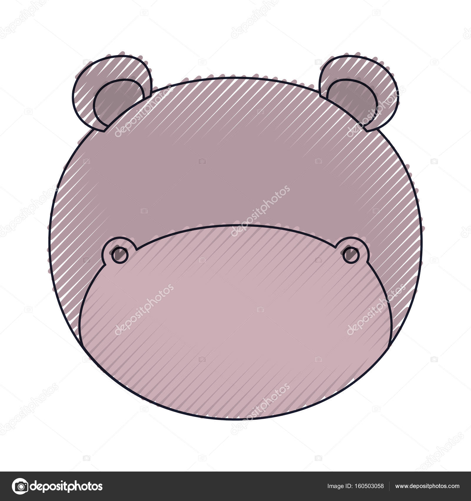 Color crayon silhouette faceless of hippo animal Stock Vector by ...