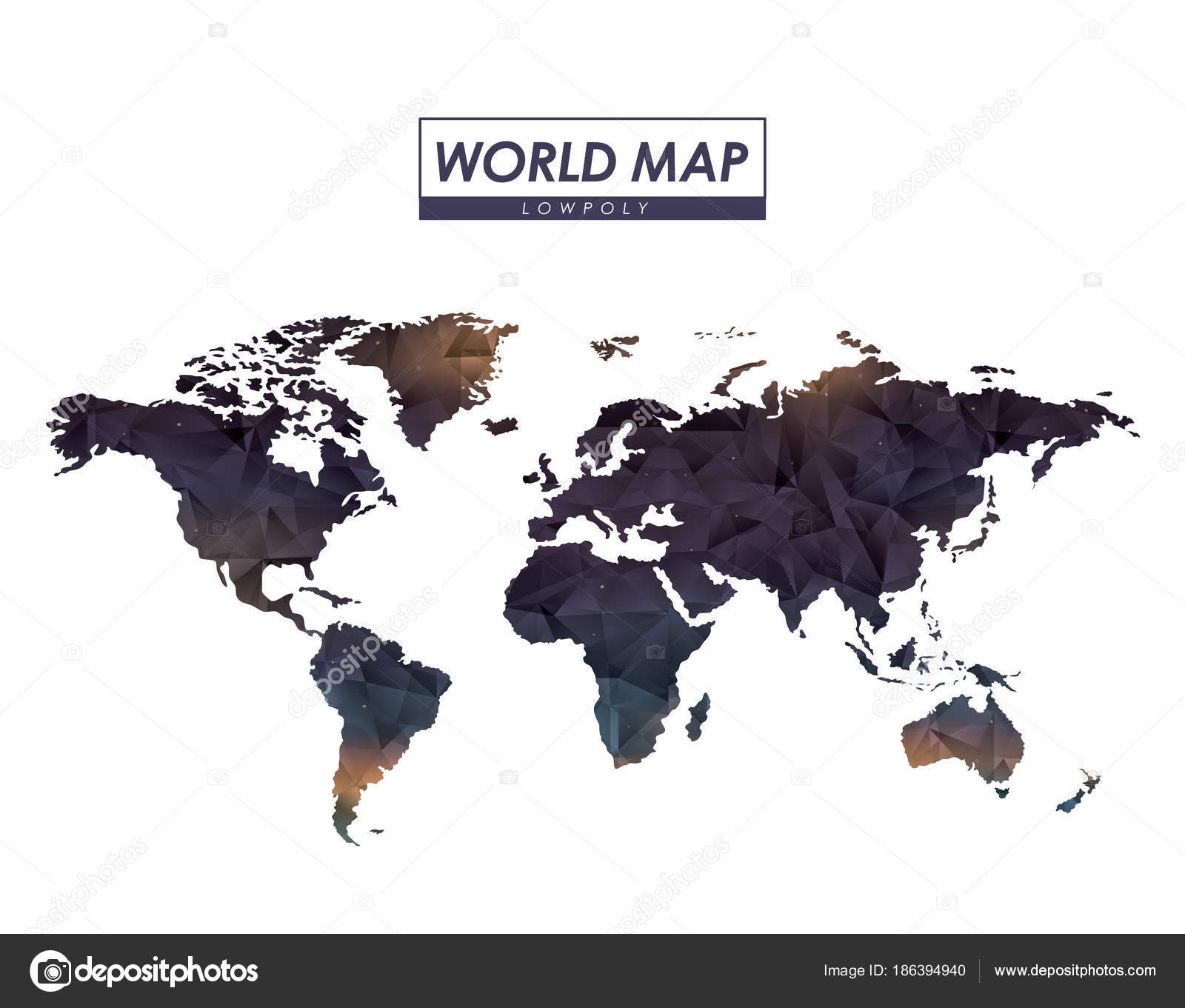 World map low polygon in colorful silhouette Stock Vector Image by ...