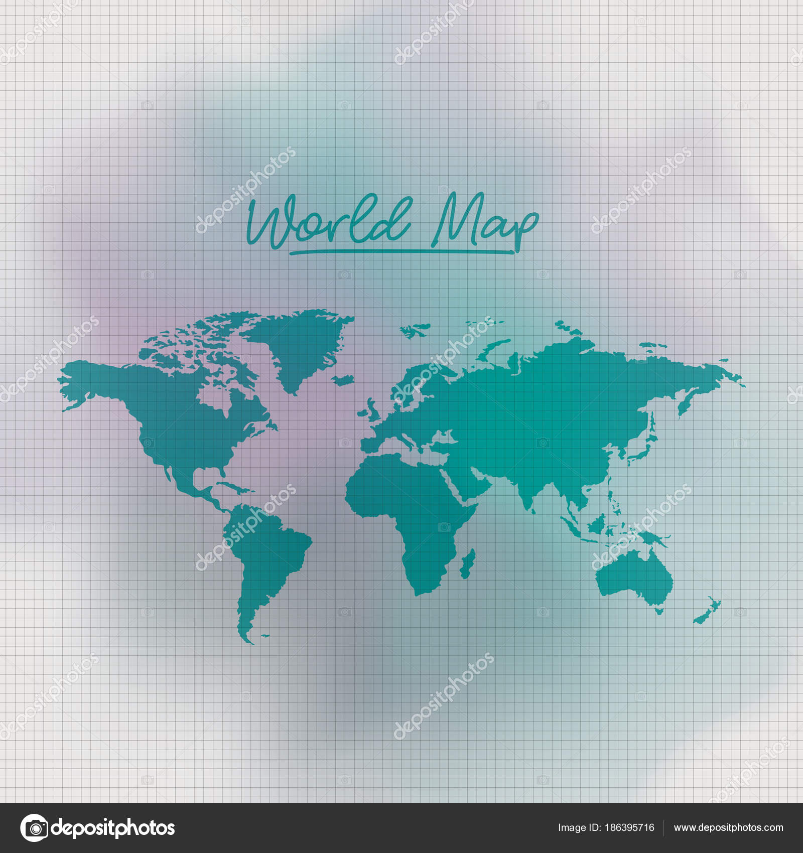 Mapa del mundo en color verde y fondo de rejilla blanco degradado a ...