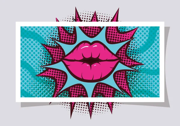 Sexy Woman Mouth With Splash Expression Pop Art Style Stock Vector By