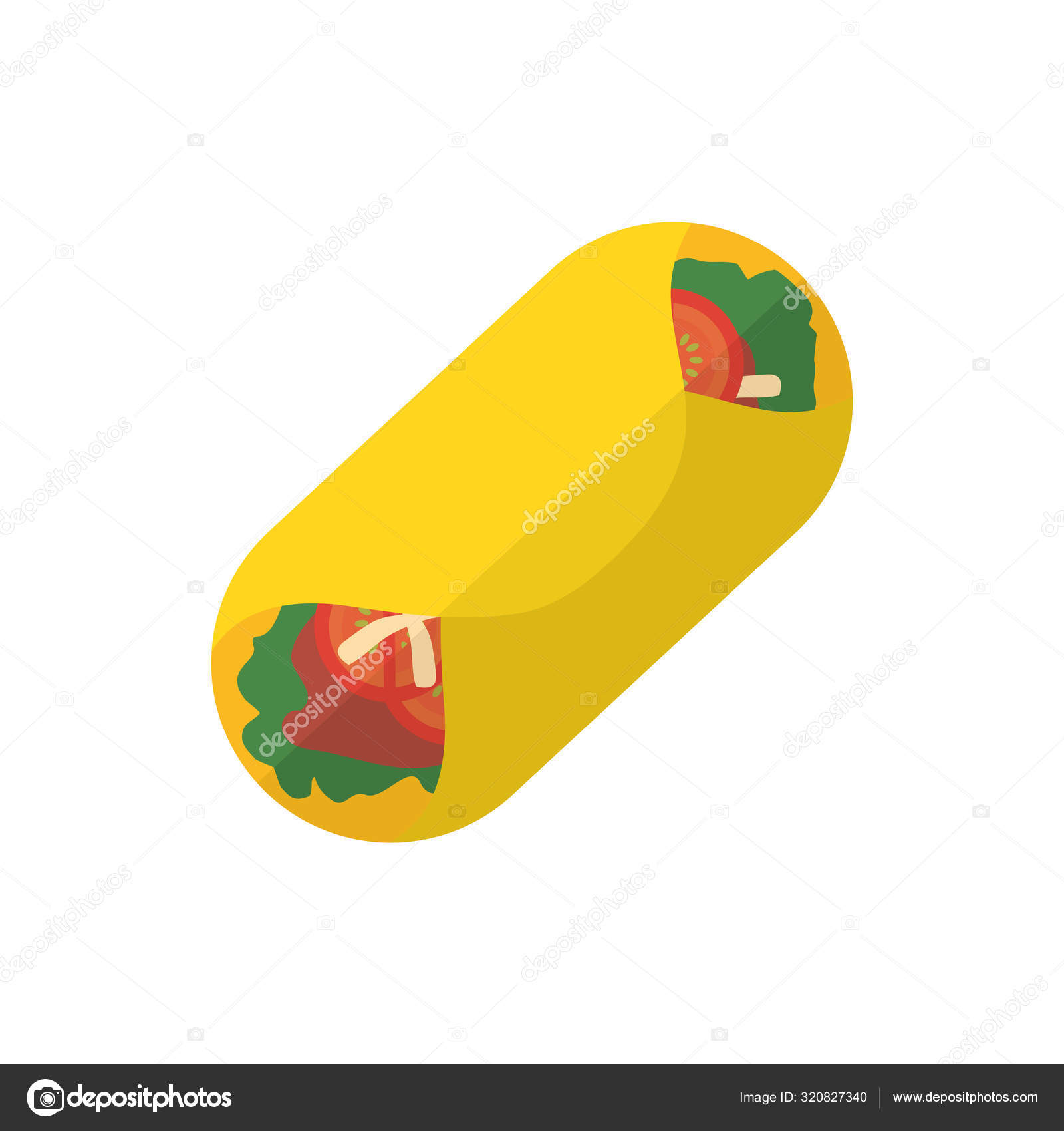 Diseño de vectores de burrito mexicano aislado Vector de stock ...