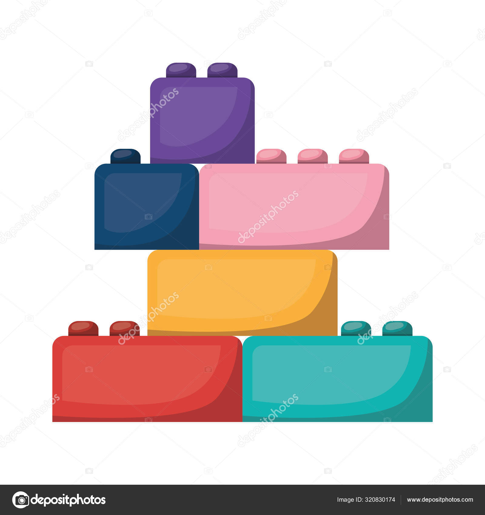 Isolated lego pieces toy vector design Stock Vector Image by ...