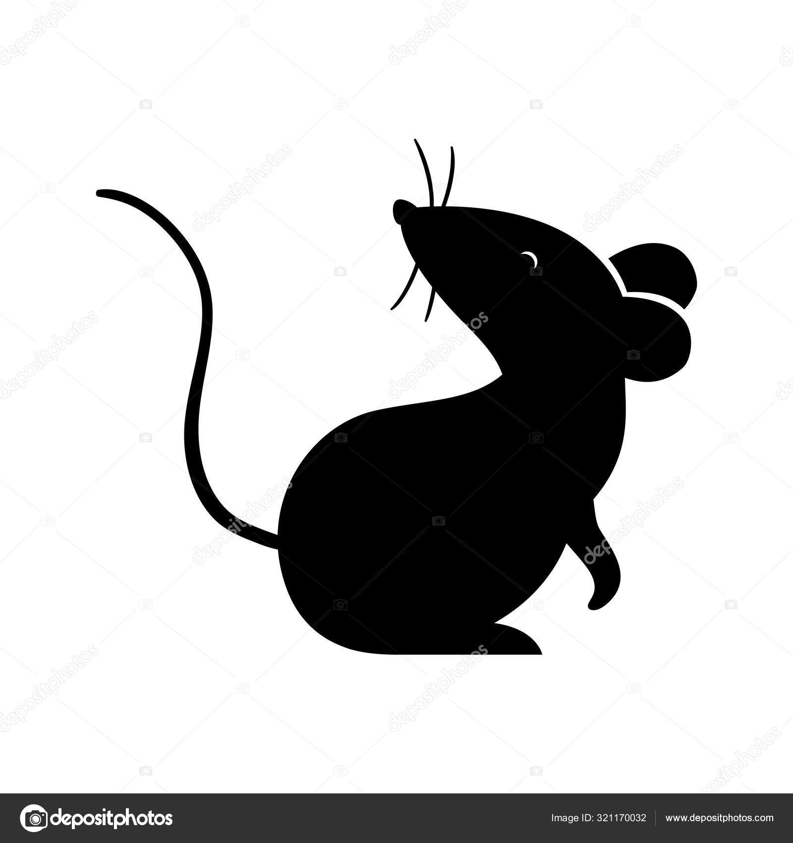 Diseño aislado del vector de silueta de ratón Vector de stock por ...
