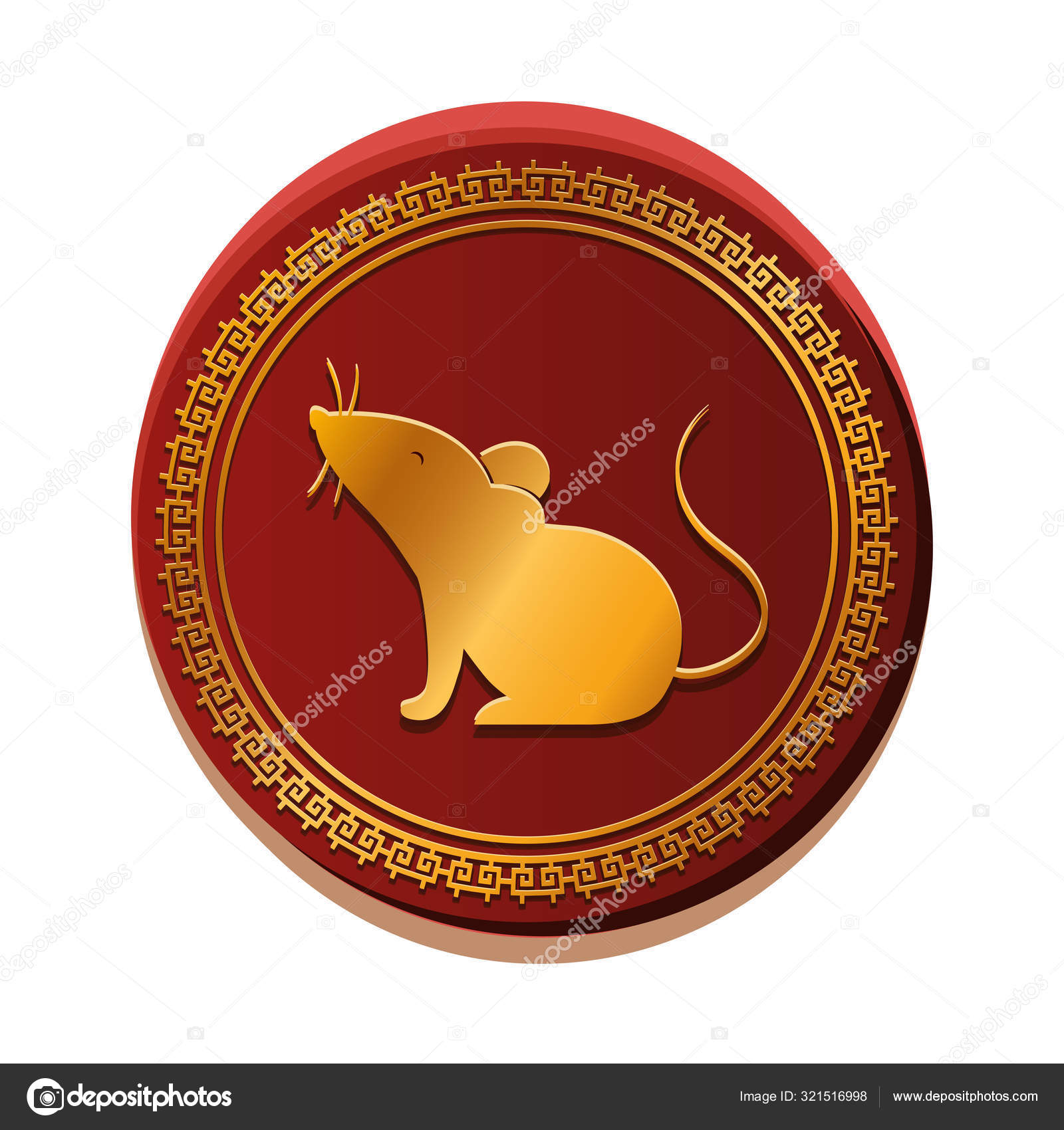 Isolated mouse inside seal stamp vector design Stock Vector Image by ...
