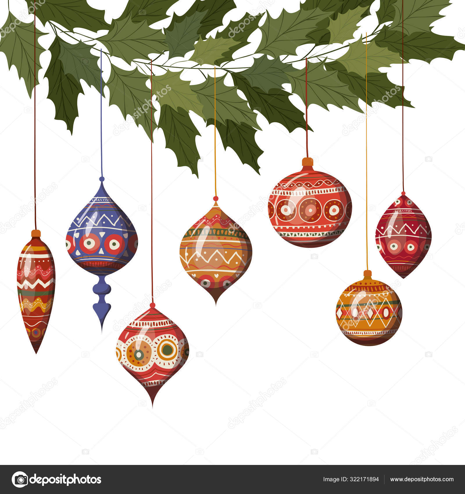 Merry christmas spheres vector design Stock Vector Image by ...