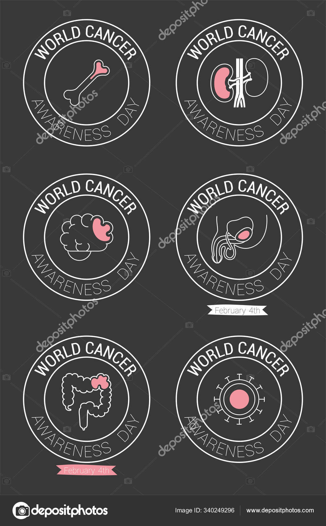 Seal stamps set set of world cancer day vector design — Stock Vector ...