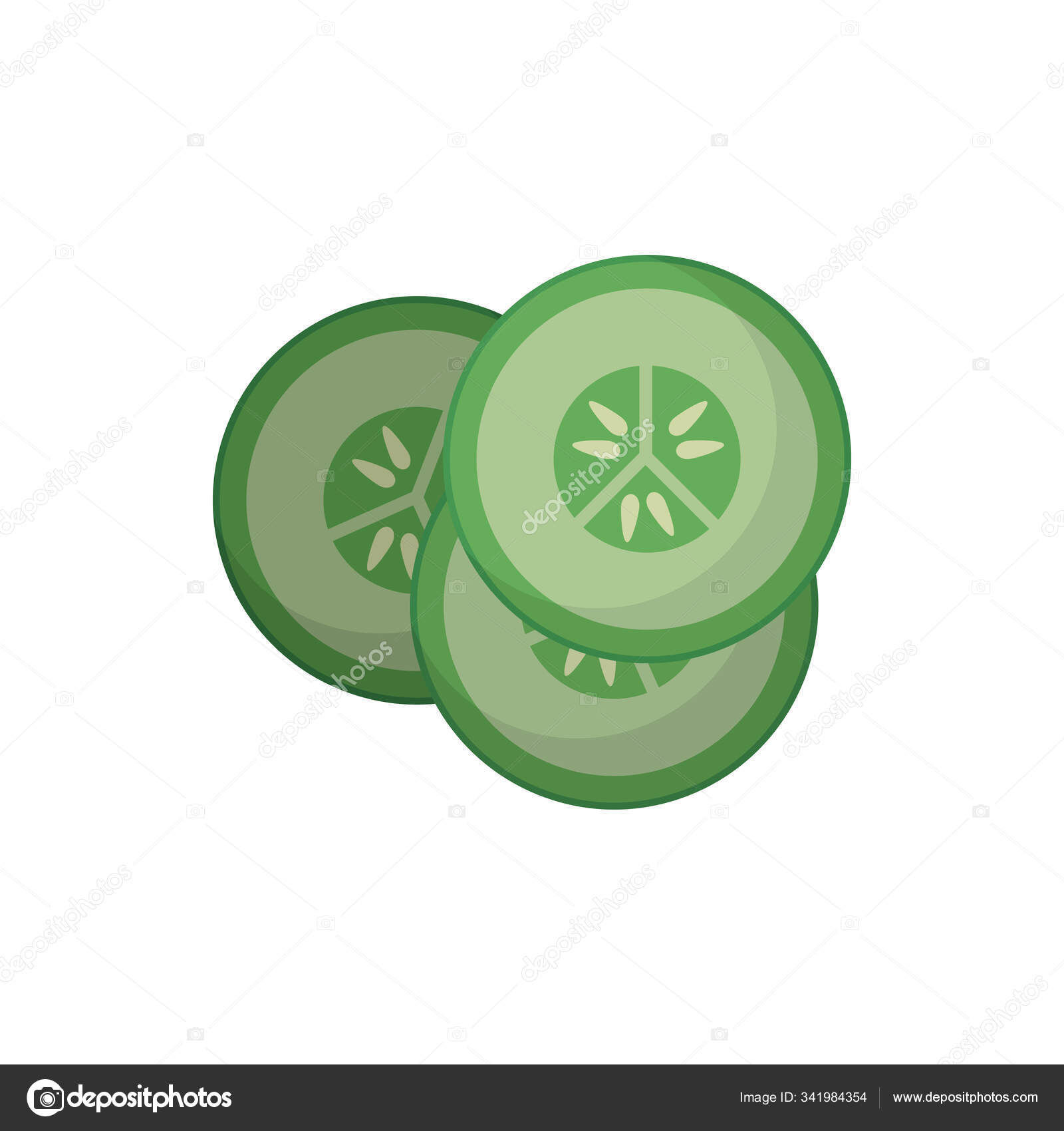 Isolated cucumber slides vector design Stock Vector by ©grgroupstock ...