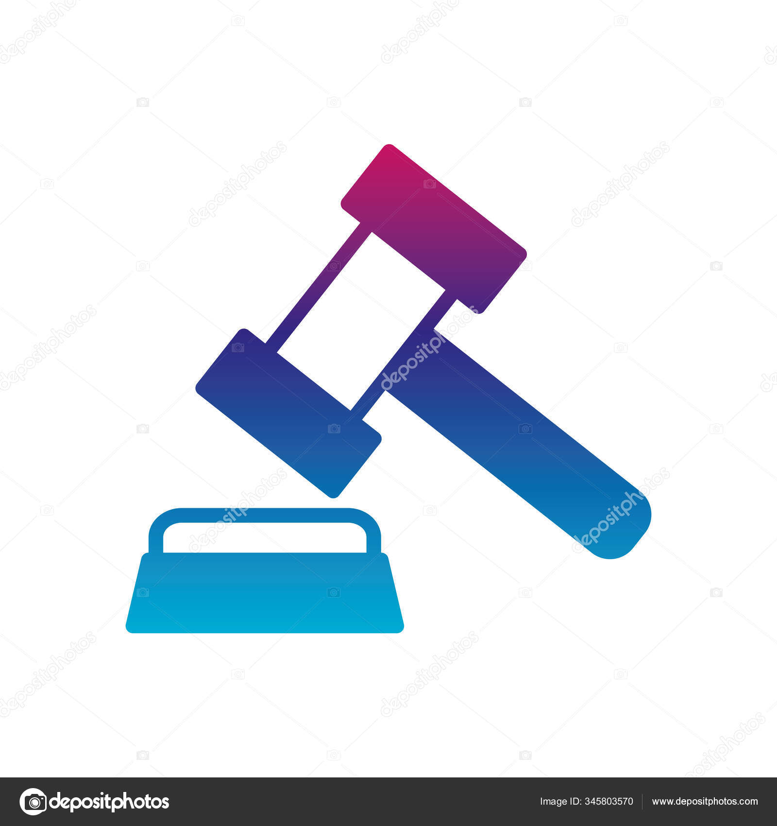 Isolated law hammer gradient line style icon vector design Stock Vector ...