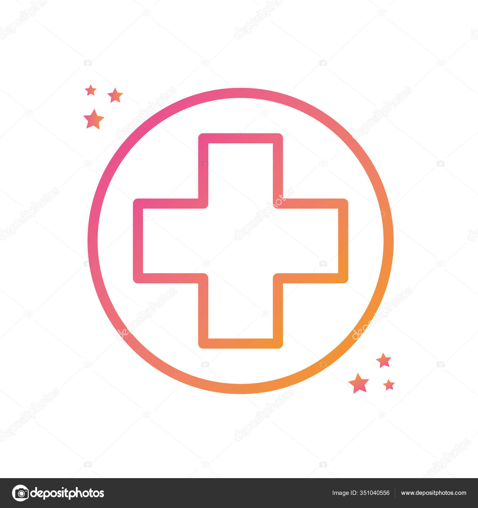 Isolated cross inside circle gradient style icon vector design Stock ...