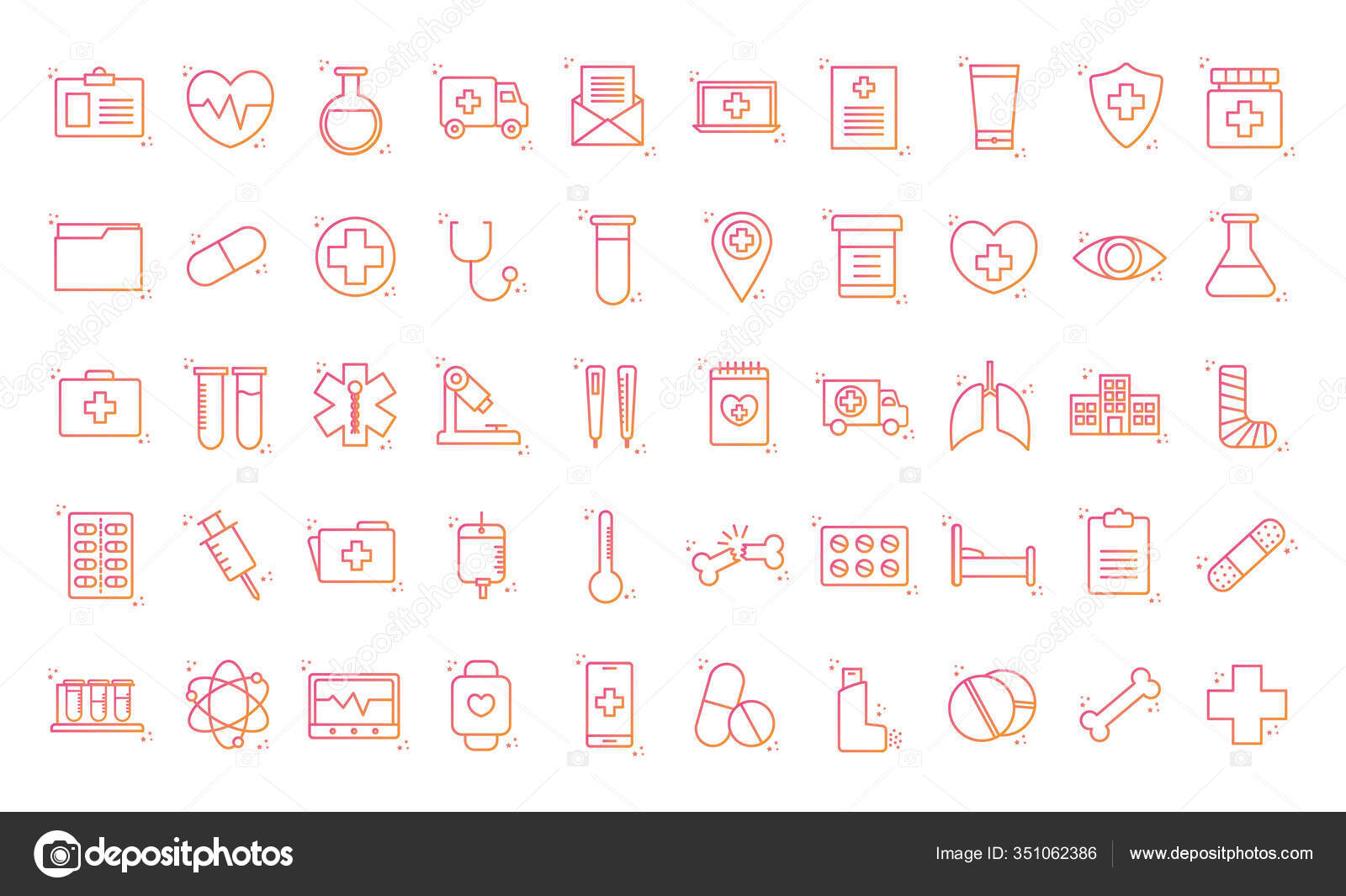 Medical gradient style icon set vector design Stock Vector Image by ...