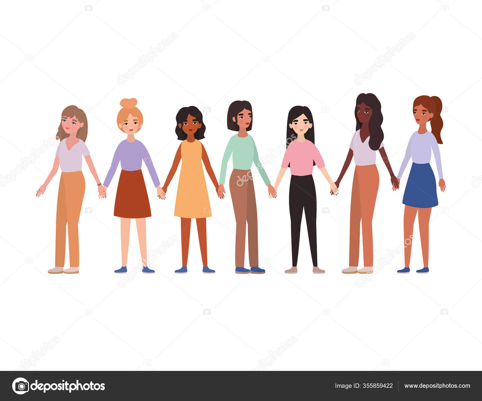 Women holding hands vector design Stock Vector by ©grgroupstock 355859422